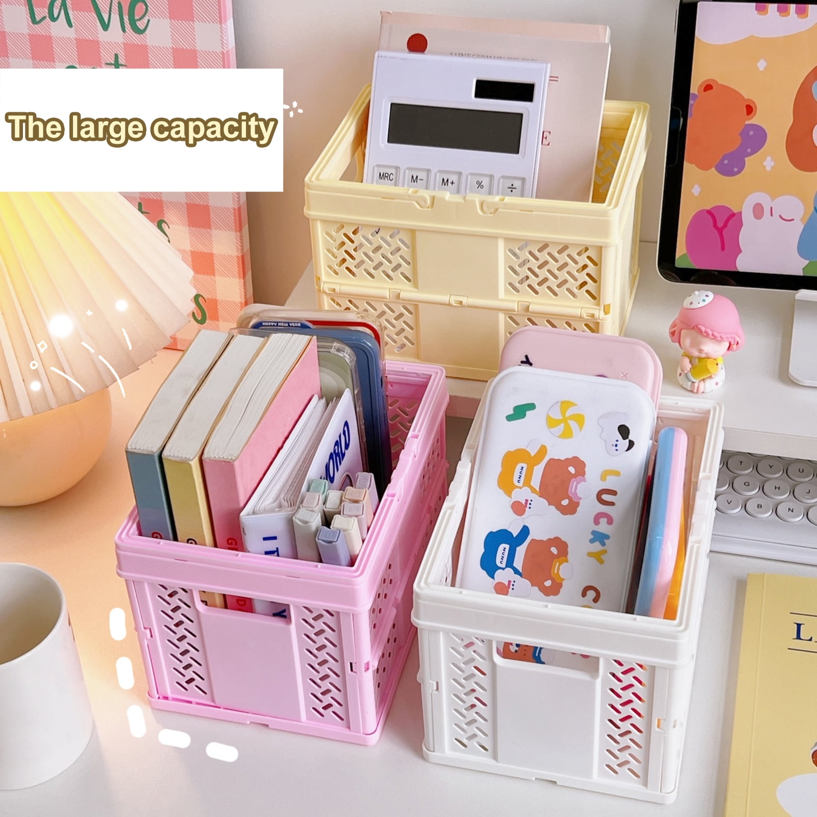 Yesbay Storage Basket Large Capacity Foldable High Durability Solid ...