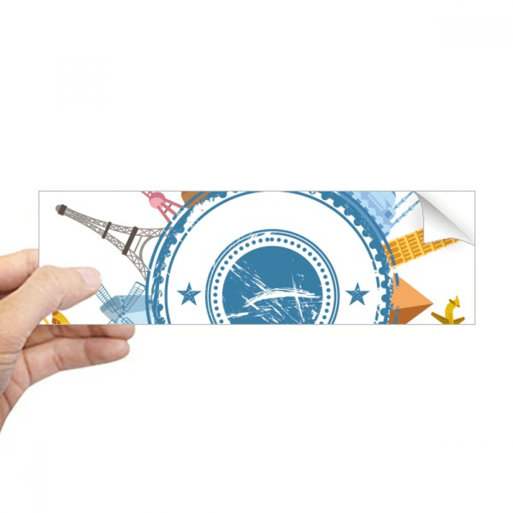 World Earth Landmark City Pattern Rectangle Bumper Sticker Notebook ...