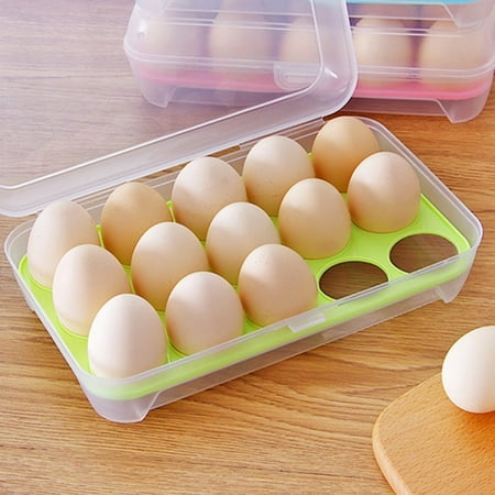 NEW 15 Grids Kitchen Supplies Egg Container Storage Box Compact PP Egg ...