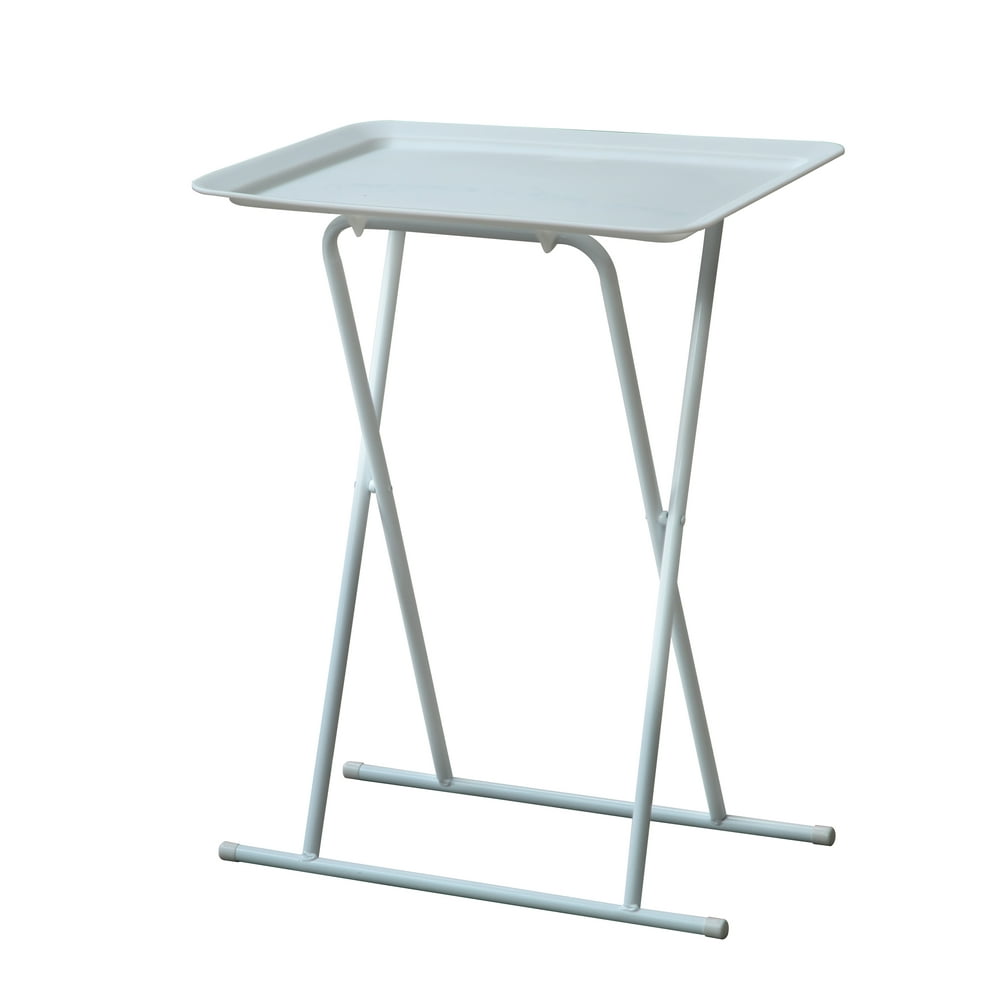 Home Source Folding Snack Table with Plastic Tray - Walmart.com ...