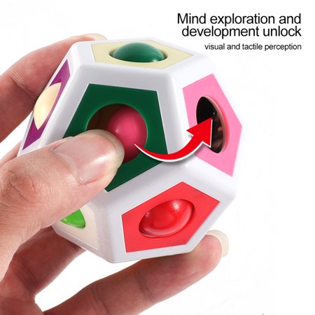 Push Bubble Sensory Toy Rainbow Polygon Stress Push Bubble Reliever ...