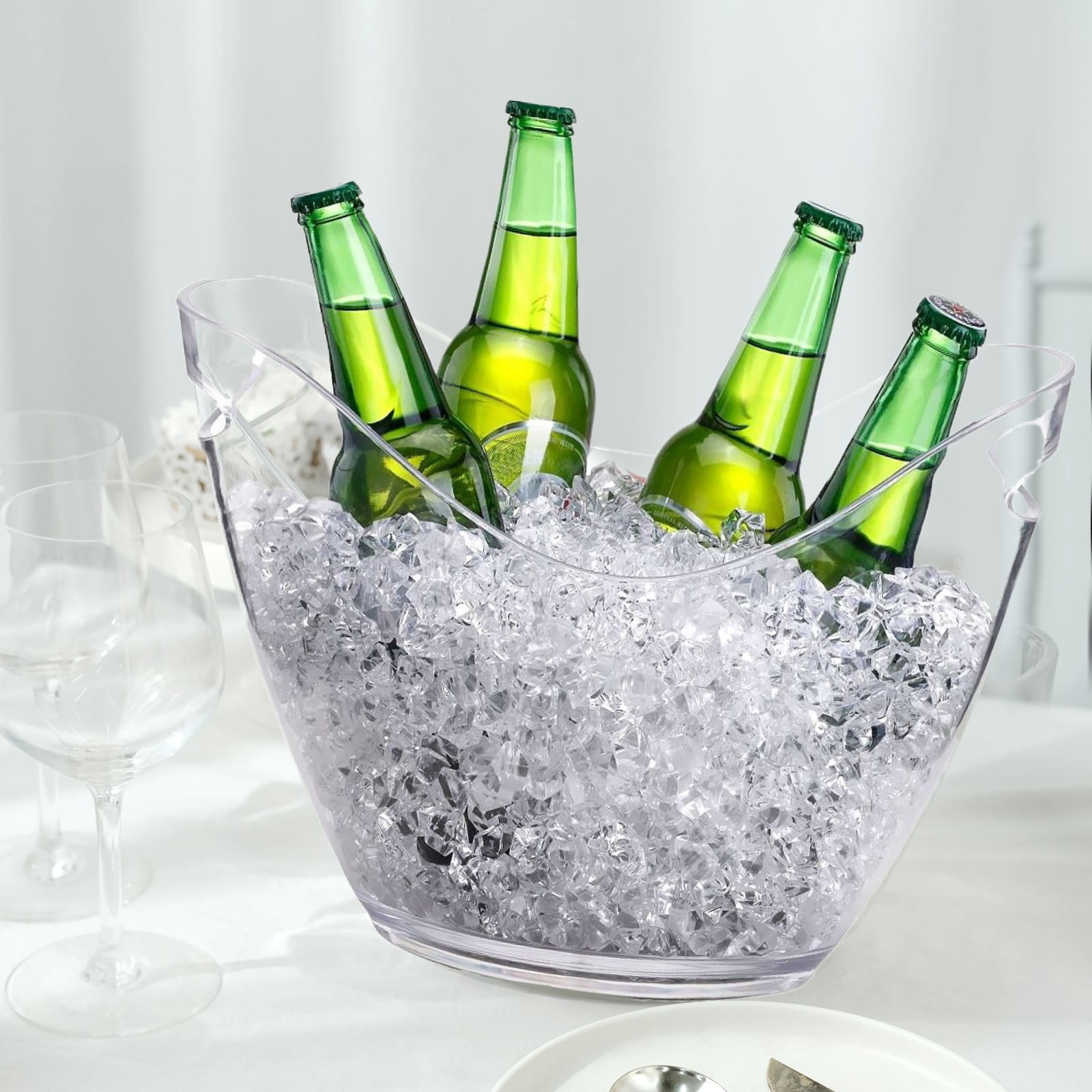 Efavormart Clear 7 Liter Plastic Ice & Drinks Bucket, Party Beverage ...