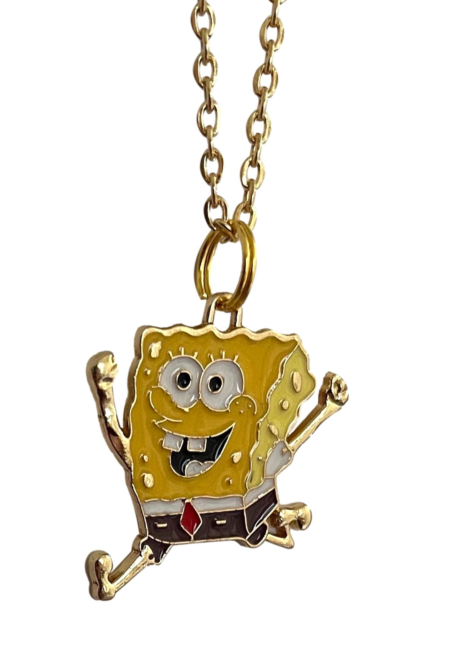 The Sprinting SpongeBob- Golden Embellished Necklace | atelier-yuwa.ciao.jp