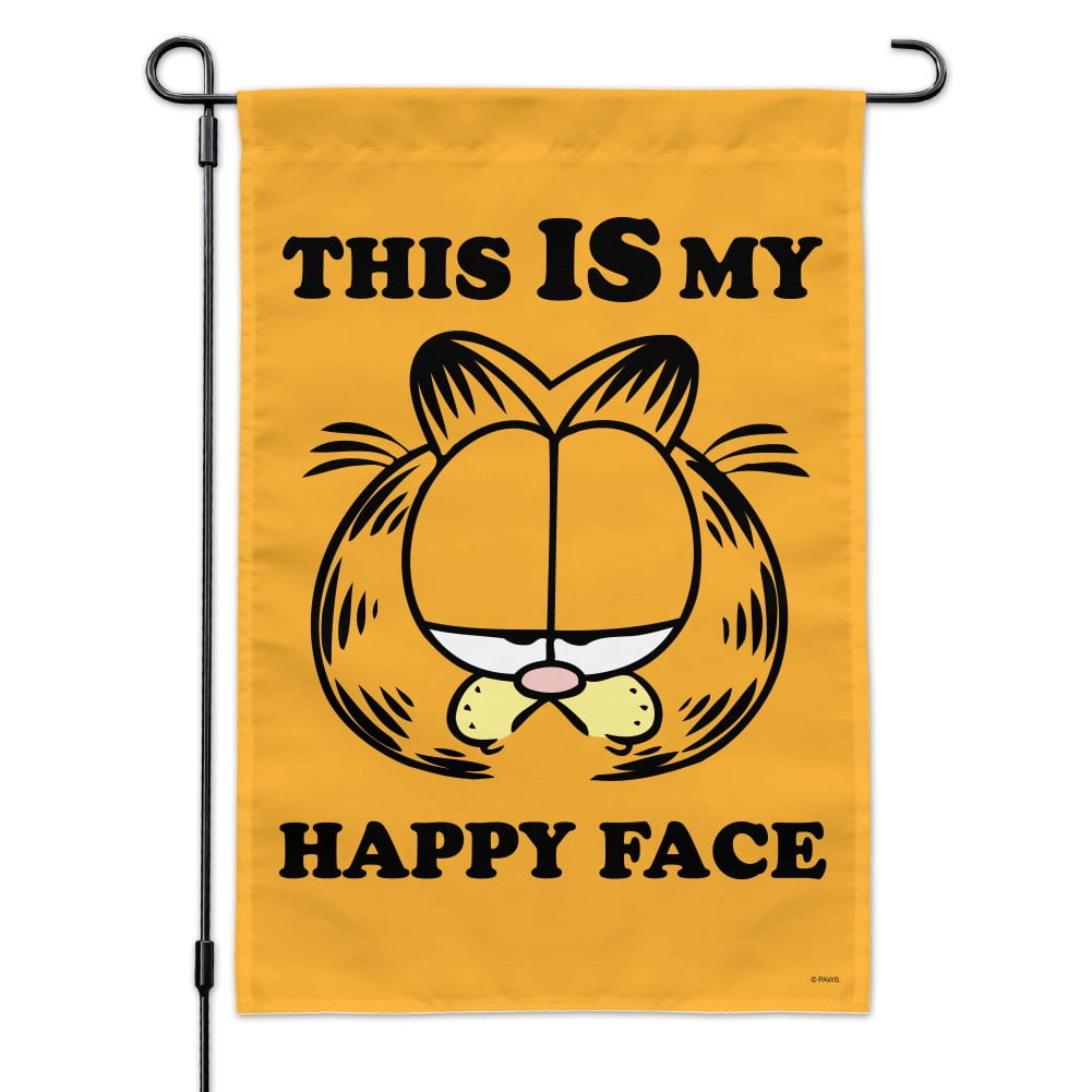 Garfield This IS My Happy Face Garden Yard Flag - Walmart.com