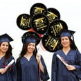 Graduation Cap Decorations 12 Inch Black and Gold Graduation Latex ...