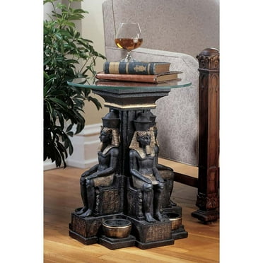 Design Toscano Stacked Volumes Sculptural Glass-Topped Book Table ...