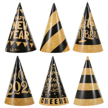 2Set Happy New Year Party Hats Fancy New Year Paper Cone Hat Cheers New ...