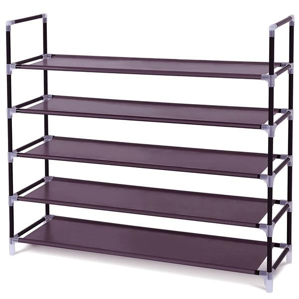 Fantadool 5-Tier Simple Assembly Shoe Rack with Handle, Metal, Fabric ...