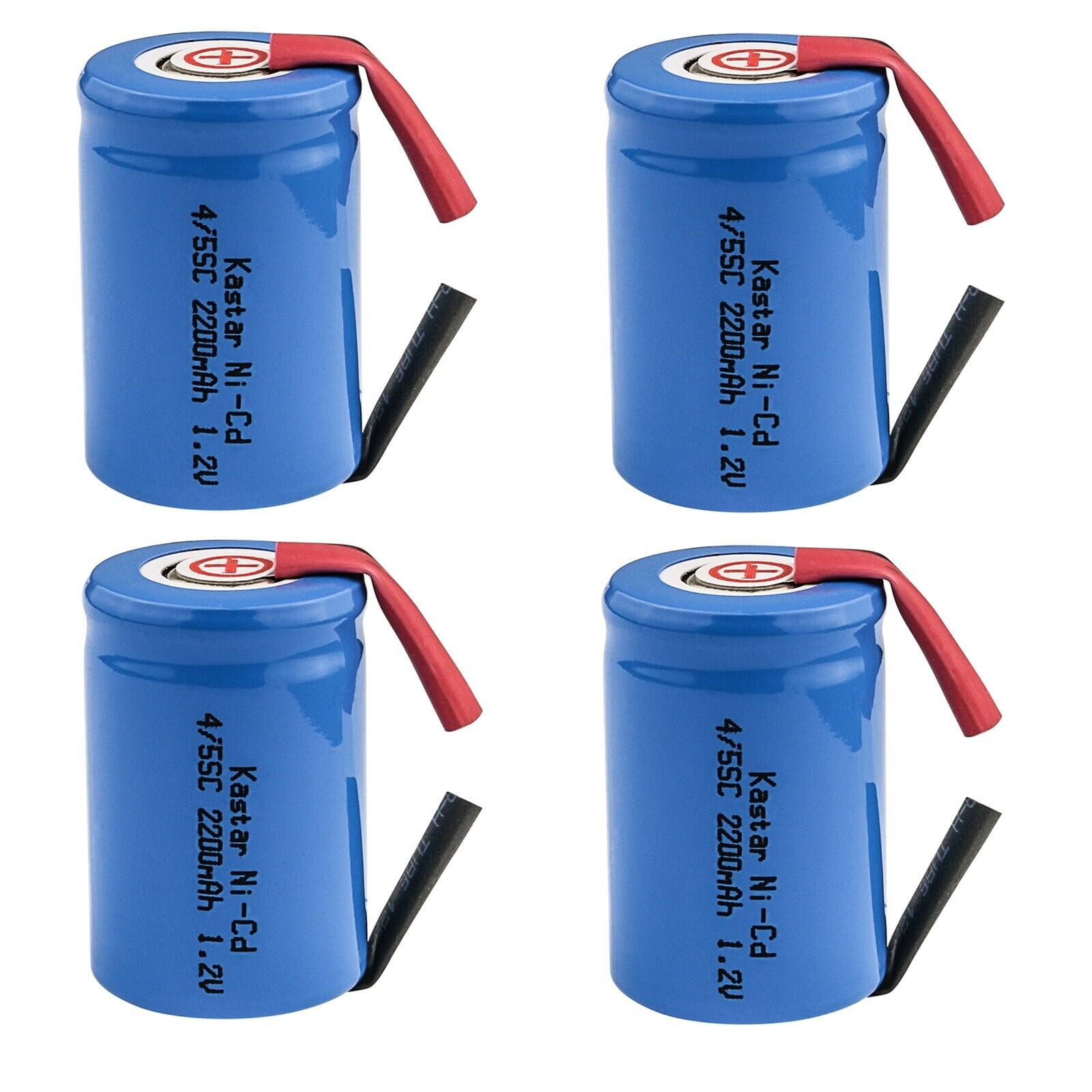Kastar 4-Pack 4/5 Sub-C NiCD Battery W/ Tabs 1.2V 2200mAh Replacement ...