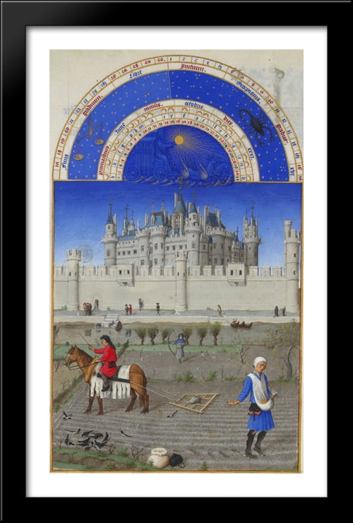 October Sowing the Winter Grain 26x40 Large Black Wood Framed Print Art ...