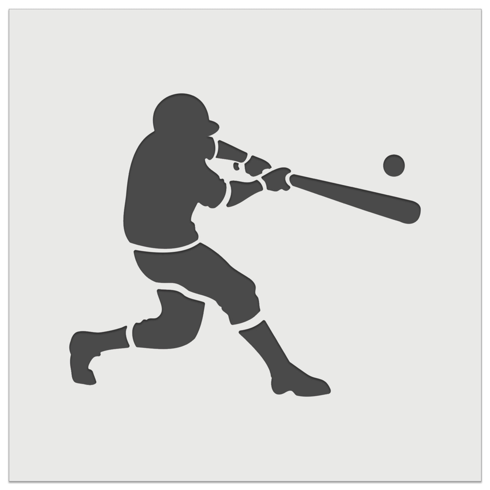 Baseball Player Batter Hitting Ball Diy Cookie Wall Craft Stencil 4 5