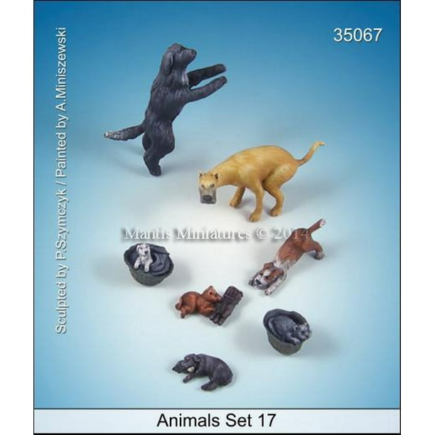 Mantis Miniatures 1:35 Animal Set #17 Dogs & Puppies Resin Figure Kit ...