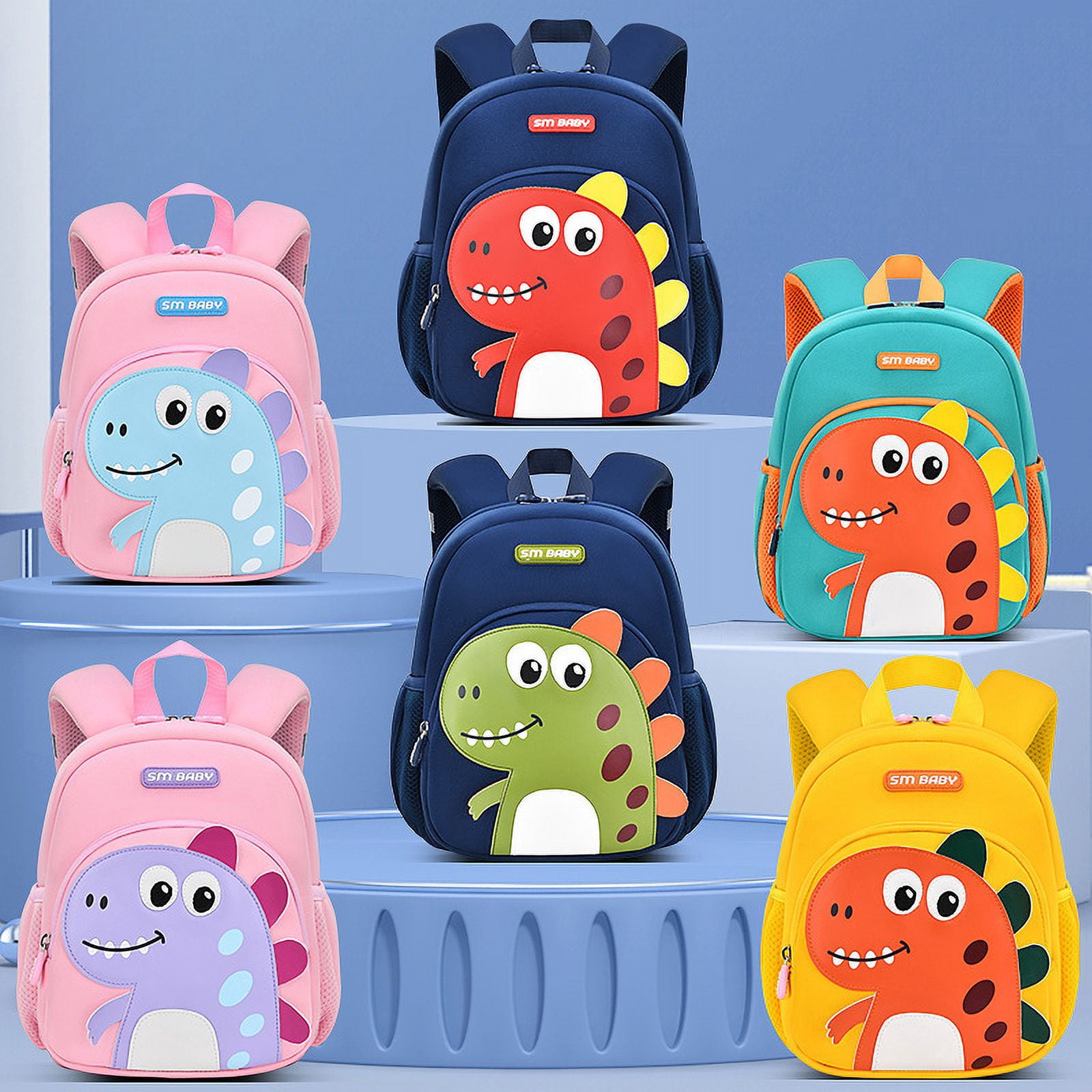 Mochila escolar para guardería con diseño de sésamo y dinosaurio, con ...