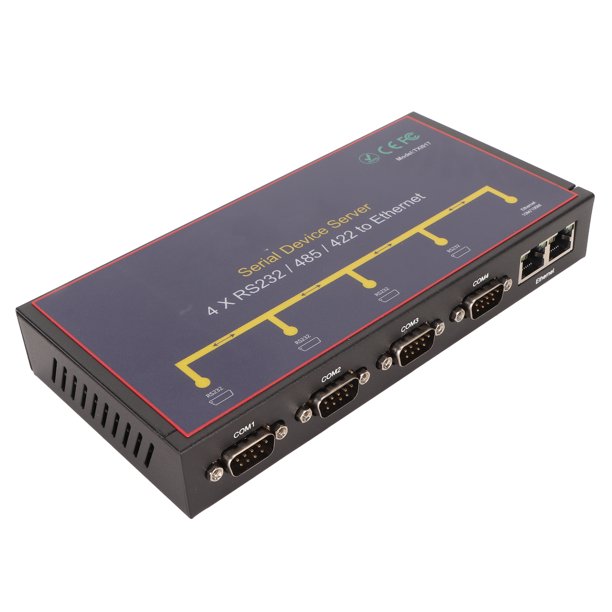 Industrial Grade Serial Server 100-240V, RS232 RS485 RS422 To Ethernet ...