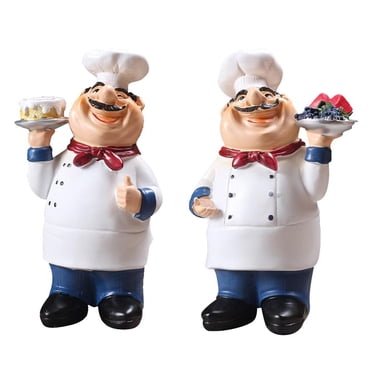 DecMode White Polystone Chef Sculpture - 19 Chalkboard Decor - Walmart.com