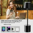 Cordless LED Table Lamp Set of 2, Portable Rechargeable Desk Lamp ...