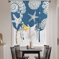 Lake Blue Starfish Coastal Tie Up Curtains for Window, Thermal ...