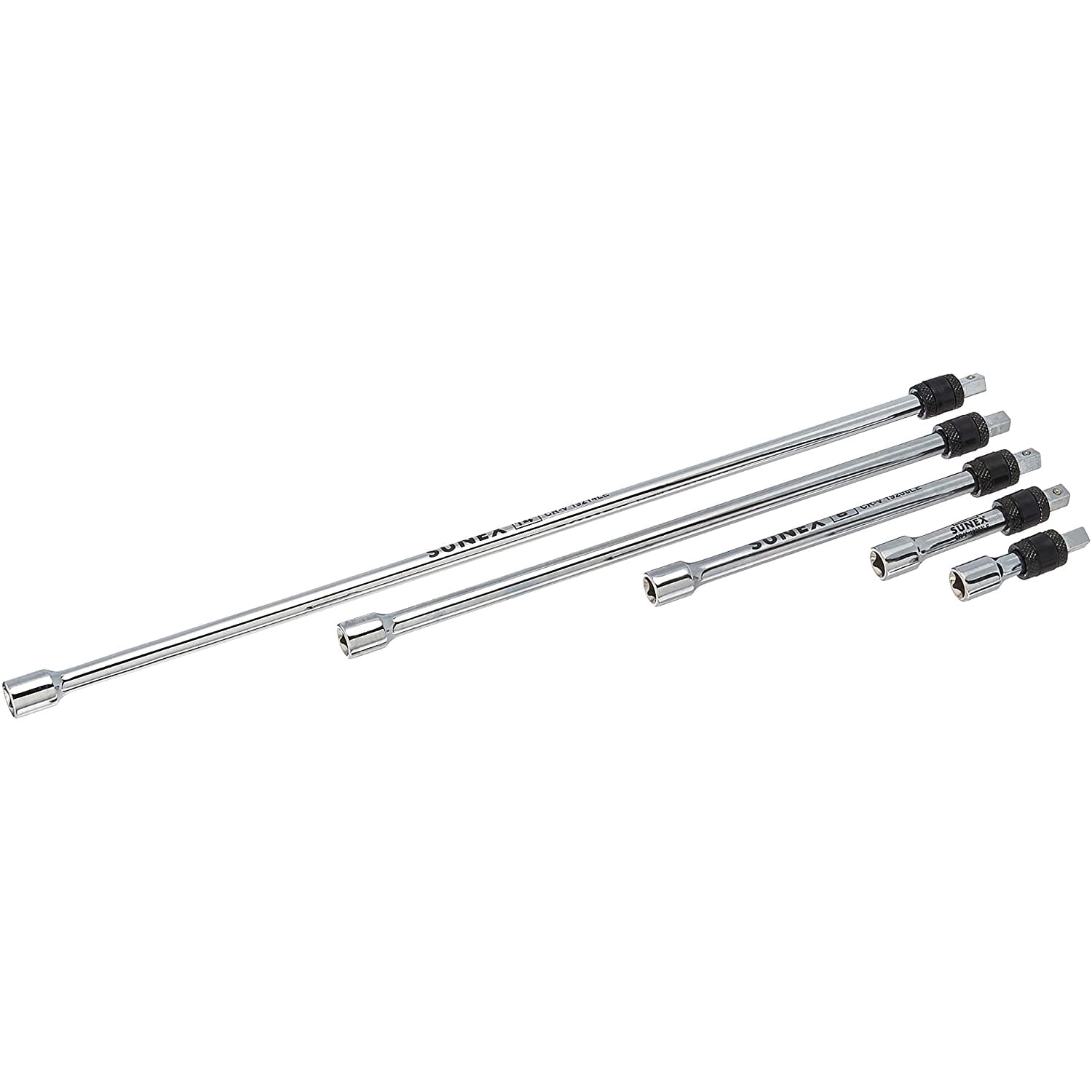 Sunex 19200LE 5 Piece Heavy Duty Chrome Steel Extension Bar Set, 1/4 ...