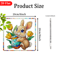 2D Flat, Easter Bunny in Floral Frame Square Acrylic Suncatcher Sign ...