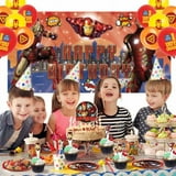 Iron Man Party Supplies Plates Decorations Birthday Cake Topper Banner ...