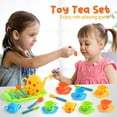 JoyStone 28 PCS Pretend Play Tea Toy Set, Kids Plastic Afternoon Tea ...