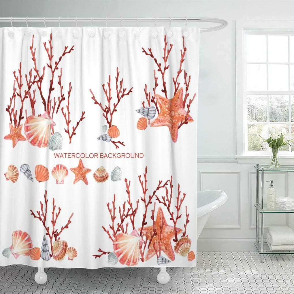 Ksadk Life Shell Underwater Watercolor Coral Seashells Beach Marine