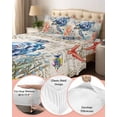 4 Piece Queen Sheet Set Coastal Sea Turtle Sheets Set for Queen Size ...