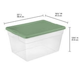 Sterilite 56 Quart Large Plastic Storage Box with Lids, Stackable Tote ...