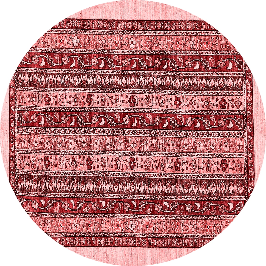 Ahgly Company Indoor Round Abstract Red Modern Area Rugs, 8' Round ...