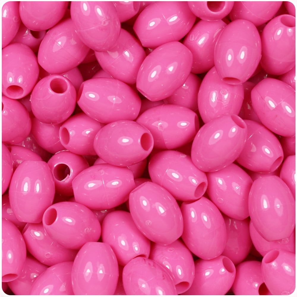 BeadTin Dark Pink Opaque 14mm Oval Pony Beads (200pcs) - Walmart.com