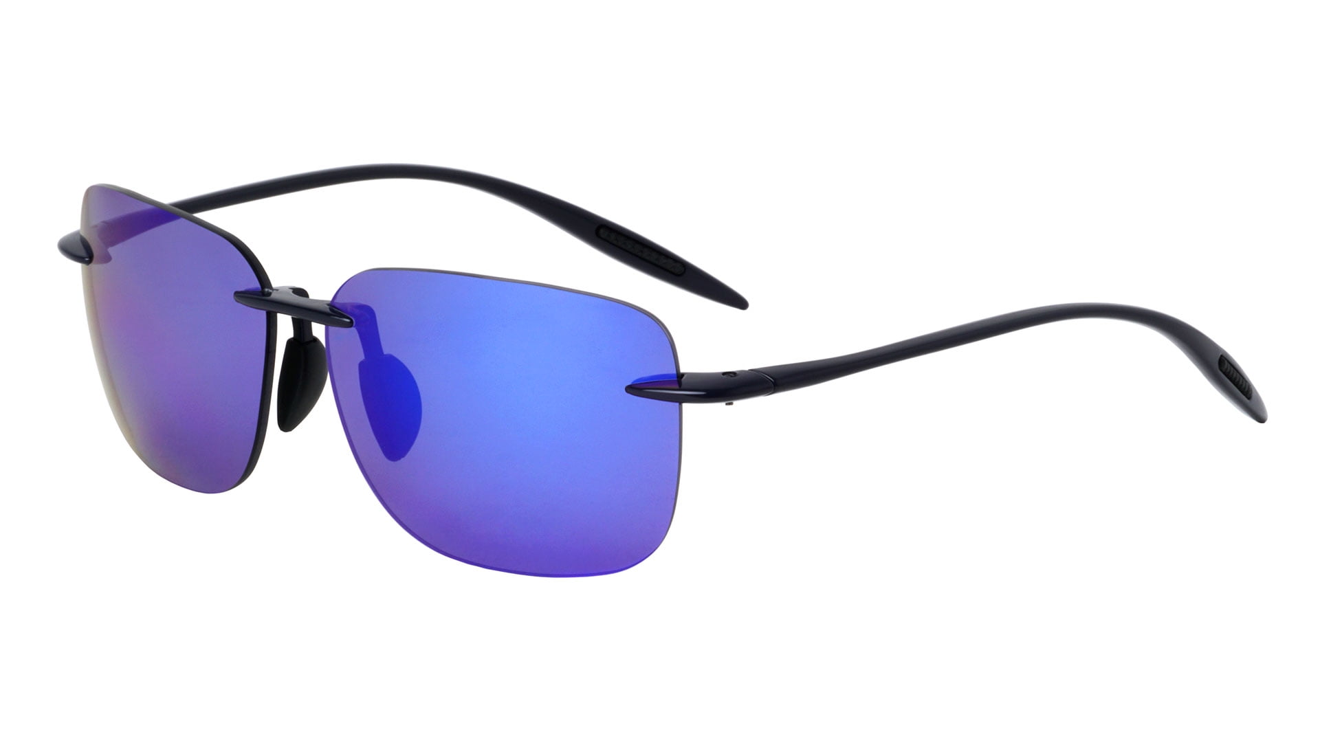 Large Polarized 150mm Wide Fitment Rimless Rectangle Sunglasses Men ...