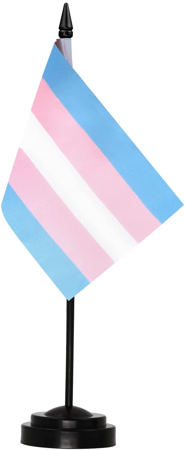 Anley Transgender Trans Pride Deluxe Desk Flag Set - 6 x 4 Inch ...