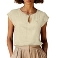 2026 Summer Casual Women's Fashionable Lightweight Cotton Round-Neck ...