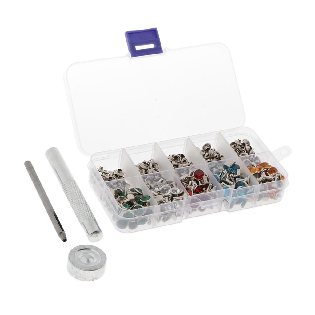 200 Pieces Hollow Rivets for Leather, Leather Rivets, Rhinestone Rivets ...