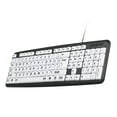 USB Wired Keyboard for Low Vision Users with Large White Keys Black ...