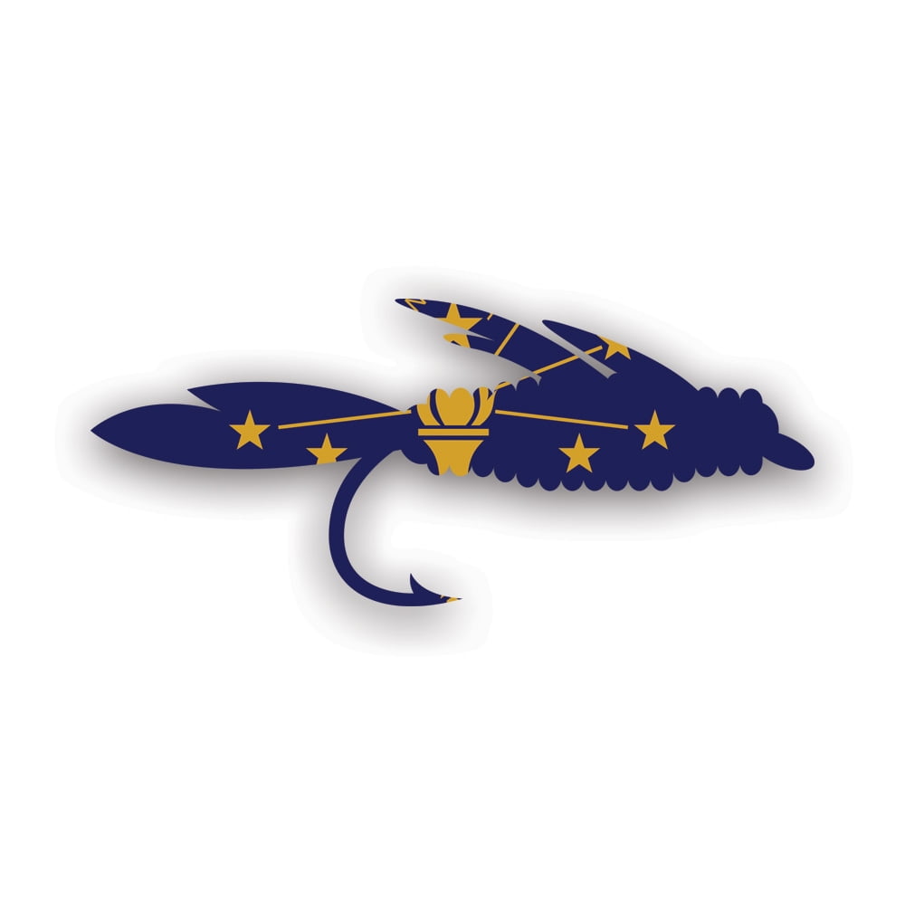 Indiana Fly Fishing Sticker Decal - Self Adhesive Vinyl - Weatherproof ...