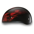 Daytona Helmets Slim Protective Motorcycle Half Helmet Skull Cap, Red ...