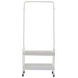 Wuzstar Metal Clothing Rack Stand Floor Garment Rack with 2 Tier Basket ...