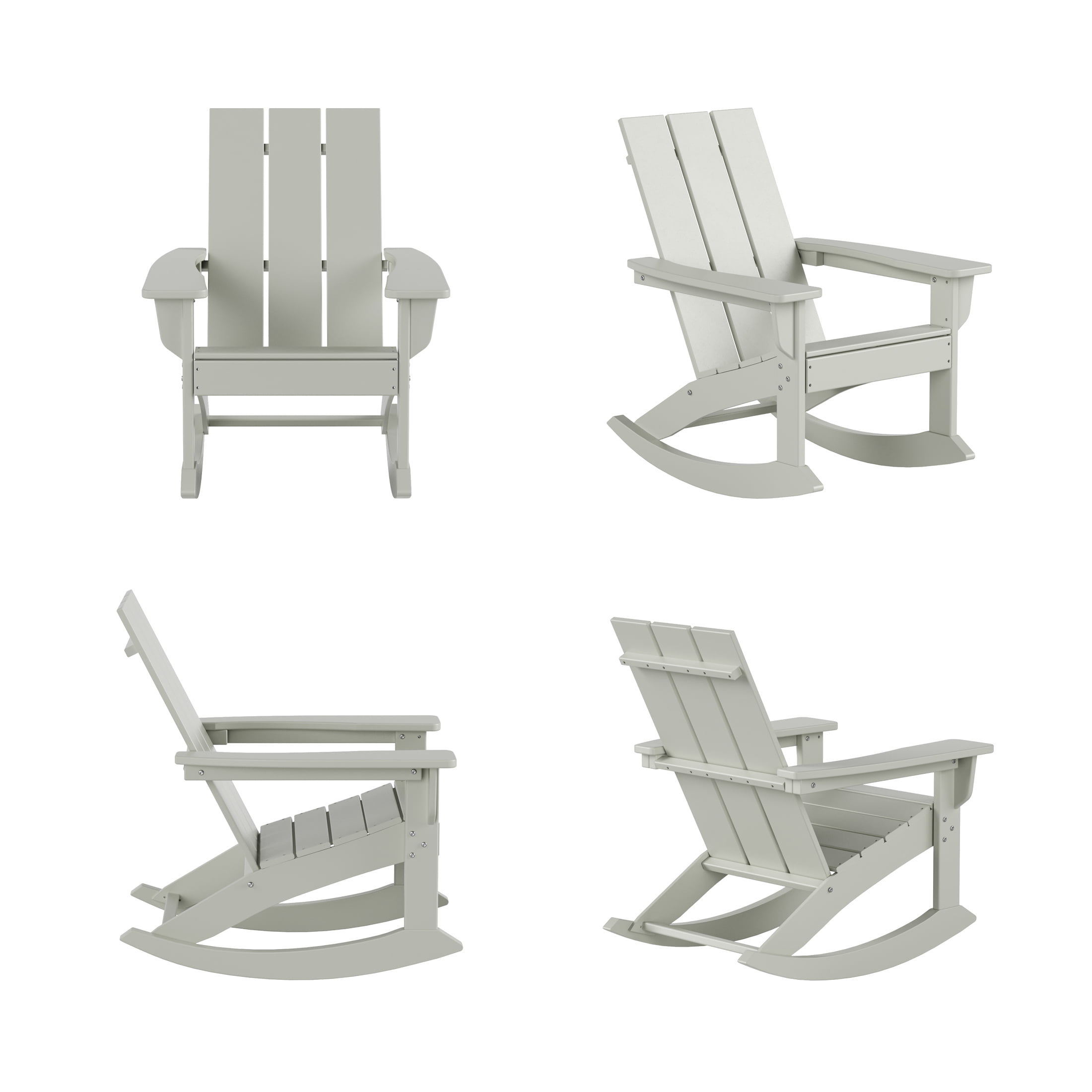 GARDEN Set of 4 Modern Plastic Outdoor Rocking Chairs for Patio Porch ...