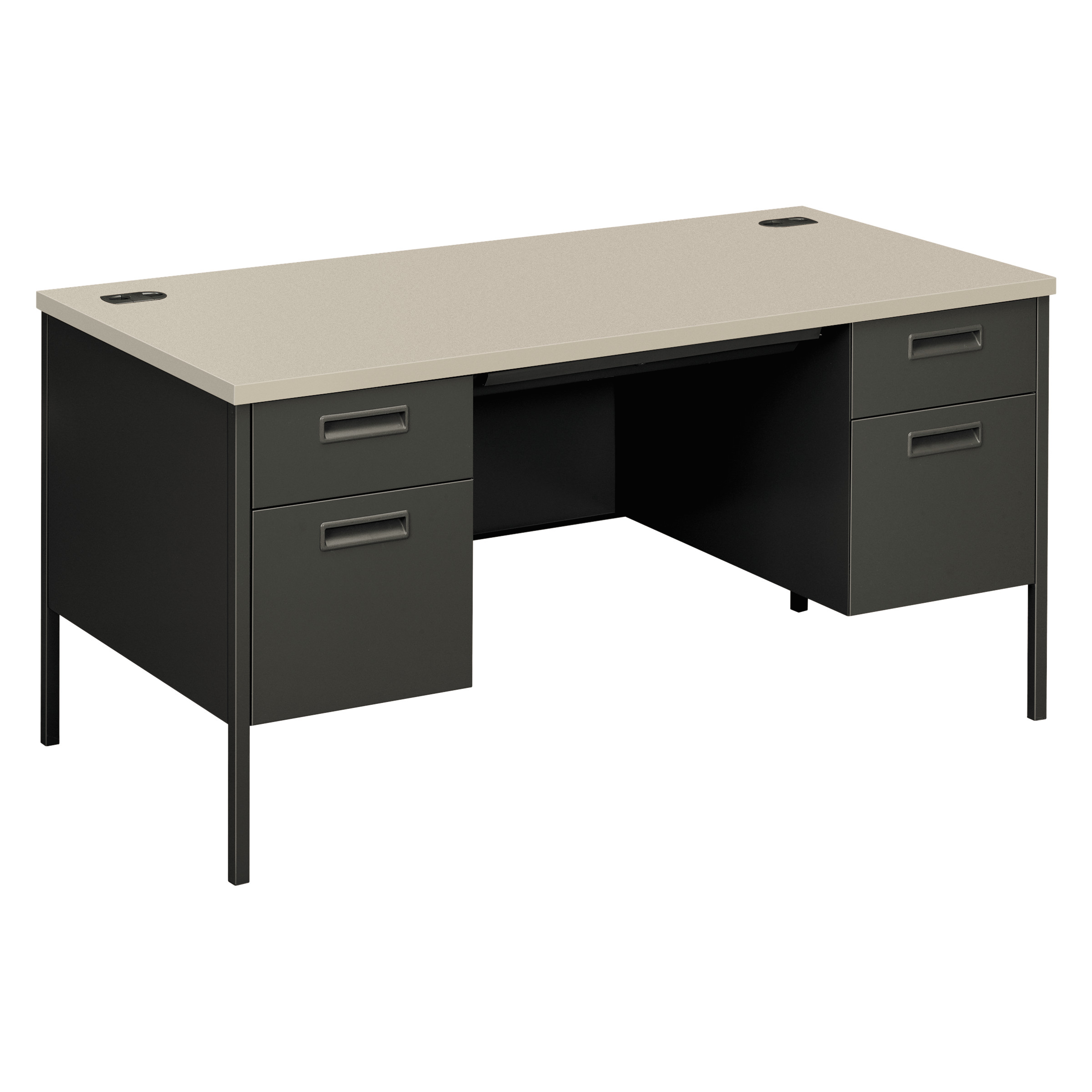 HON Metro Classic Double Pedestal Desk, 60w x 30d x 29 1/2h, Gray ...