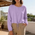 Byworldtasic Women's Casual Long Sleeve Blouse Crew Neck Loose Fit Top ...