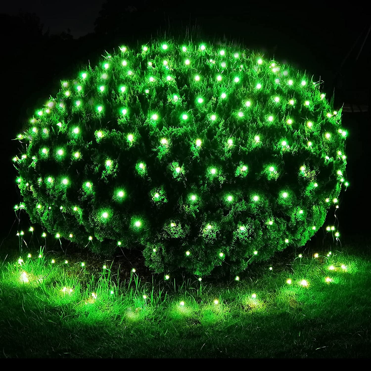 Elnsivo 300LED Green Net Lights, 14.8ftx5ft 8 Modes Christmas Mesh ...