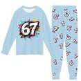 Boys Outfits Six Seven Print Sweatshirt Pant Loungewear Comfortable Hip ...