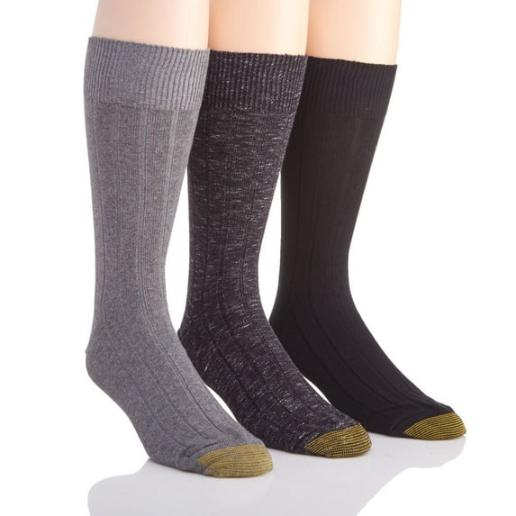 Men's Gold Toe 2054S Hampton Moisture Control Crew Socks - 3 Pack (Iron ...