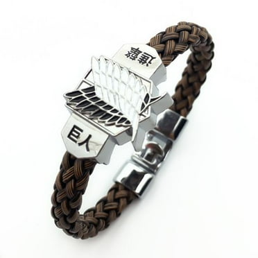 Attack on Titan Bracelet Leather Woven - Walmart.com