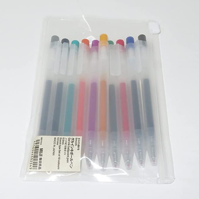 Muji Clear Ballpoint Gel Pen 0.5mm [10 colors SET] - Walmart.com