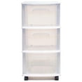 Homz Clear Plastic 3 Drawer Medium Home Storage Tower w/Wheels (2 Pack ...