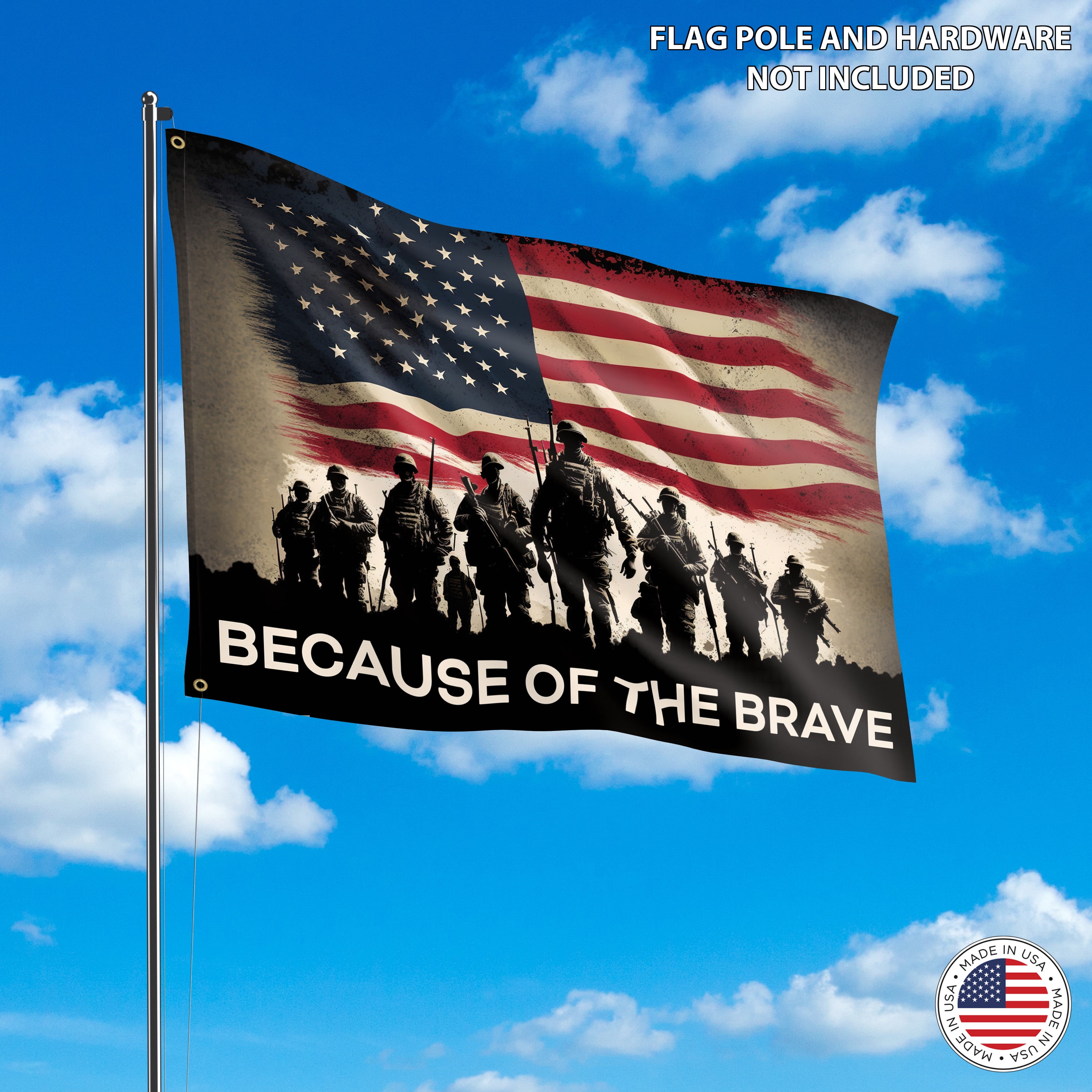 Because Of The Brave 3x5 flag by Ashton - Walmart.com