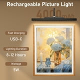 SUNBEAK Wireless Picture Light, Dimmable Art Lighting, 9 RGB Colors ...