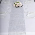 BalsaCircle 12x108 in Silver Metallic Tinsel Polyester Table Runner ...